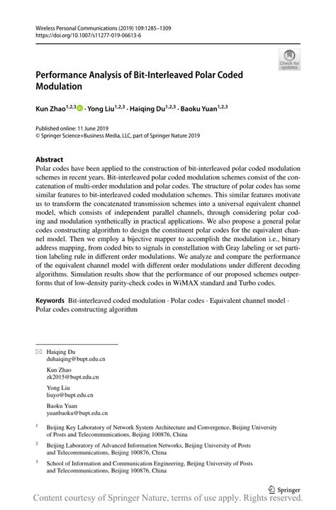 Performance Analysis Of Bit Interleaved Polar Coded Modulation