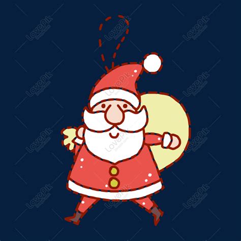 크리스마스 손으로 그린 만화 목록 산타 클로스 배낭 Png 일러스트 무료 다운로드 Lovepik
