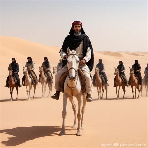 Man In Desert Confronting Army Stable Diffusion Online