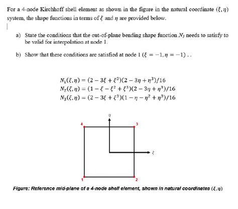 solved for a 4 node kirchhoff shell element as shown in the
