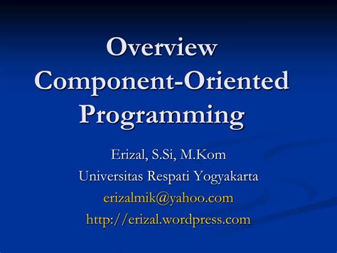 Ppt Overview Component Oriented Programming Powerpoint Presentation Free Download Id5729499