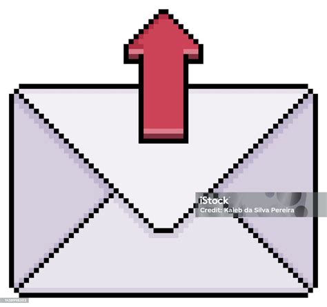 pixelartumschlag mit pfeilsymbol emailvektorsymbol für 8bitspiel senden