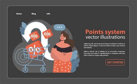 Premium Vector Points System Concept Confident Woman With Shopping