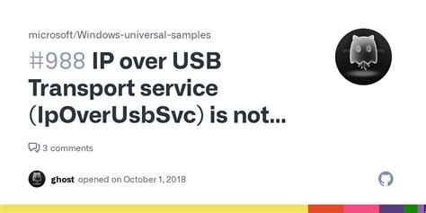 Ip Over Usb Transport Service Ipoverusbsvc Is Not Available · Issue 988 · Microsoft Windows