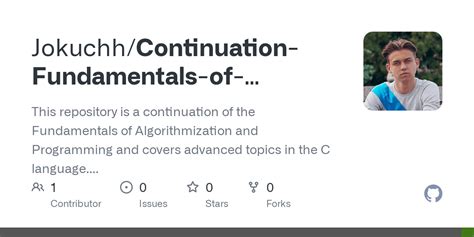 GitHub Jokuchh Continuation Fundamentals Of Algorithmization N Programming This Repository Is