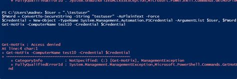 executing the powershell get hotfix cmdlet on a remote server