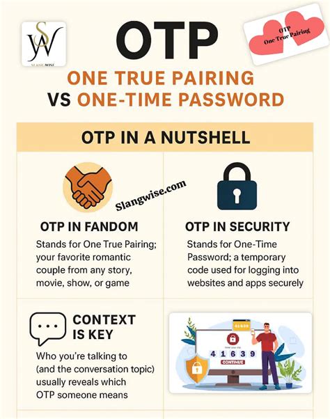 What Does Otp Mean In Text One True Pairing And One Time Password Explained