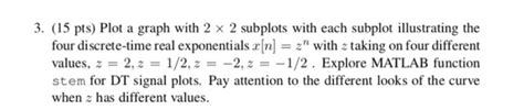 Solved 3 15 Pts Plot A Graph With 2 × 2 Subplots With
