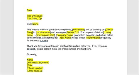 Sample Business Letter For Multiple Entry Visa Business Letter Multiple Entry Visa Word