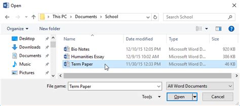 Word Creating And Opening Documents