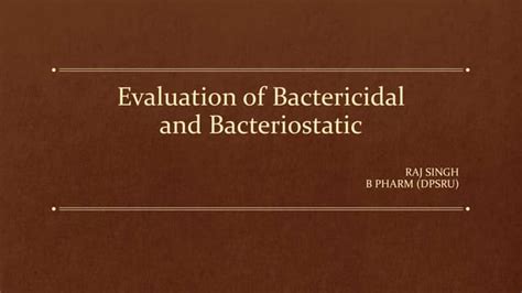 Bactericidal Vs Bacteriostatic Small Molecule Antibiotic Drug