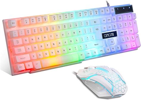 Chonchow Led Keyboard And Mouse Combination Rgb Rainbow Backlit Game Keyboard And Mouse Set 3200