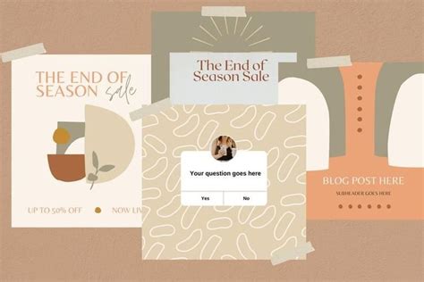 60 Bohemian Canva Social Media Template Bundle Canva Etsy Social Media Template Wordpress