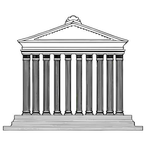 A Drawing Of A Building With Columns And Pillars Railing Classicism
