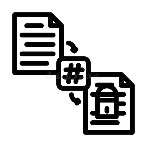 Hashing Algorithm Line Icon Vector Illustration Stock Vector