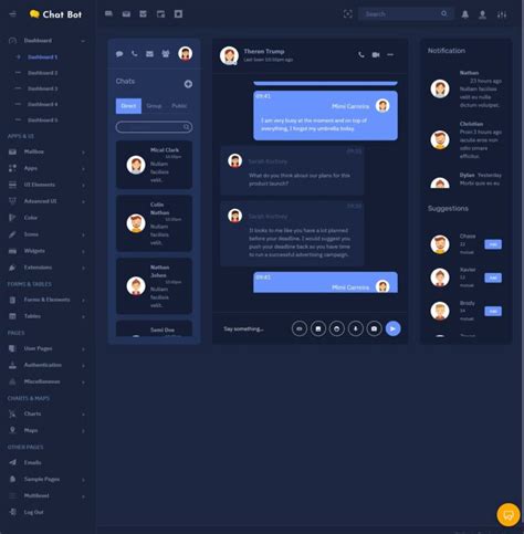 responsive bootstrap 5 admin dashboard template chatbot