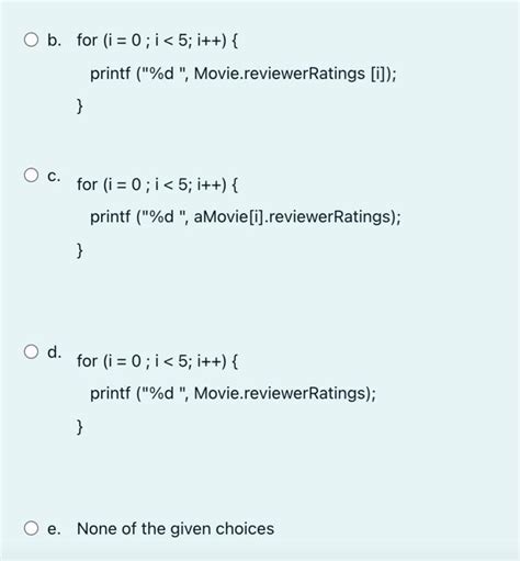 Solved 10 Given The Following Declarations Write A For Loop