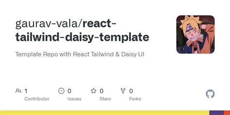 Github Gaurav Valareact Tailwind Daisy Template Template Repo With