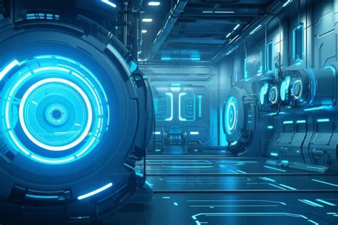 Premium Photo Blue Digital Futuristic Design Abstract Background