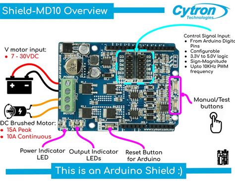 Scudo Driver Motore Cc 10amp 7v 30v Per Arduino Opencircuit