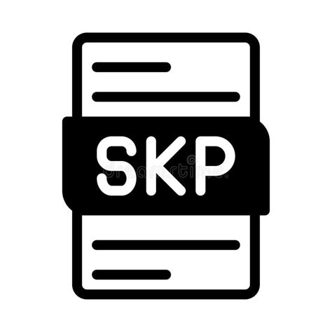 Skp File Type Icon Files Document Graphic Design With Outline Style Vector Illustration Stock