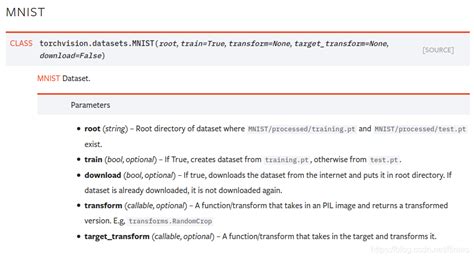 「学习笔记」torchvisiondatasetsmnist 参数解读中文使用手册 Csdn博客