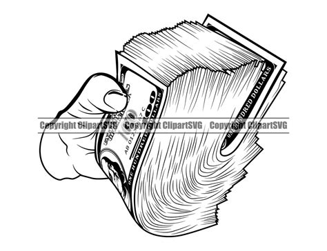 Man Hand Holding Money Knot Stack 100 Hundred Dollar Bill Cash Etsy
