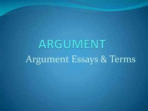 PPT ARGUMENT PowerPoint Presentation Free Download ID 2728325
