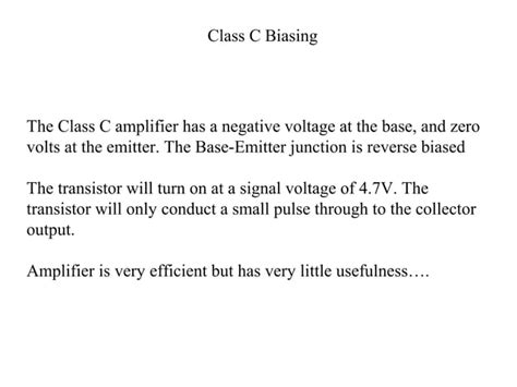 Class C Amplifier Ct Ppt