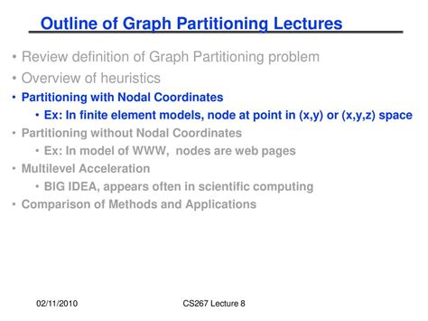 Cs 267 Applications Of Parallel Computers Graph Partitioning Ppt