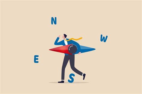 Premium Vector Isometric Arrow Of Compass With Businessman Pointing To Success Slogan