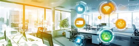 Premium Photo A Smart Office Environment With Iot Sensors Optimizing Energy Usage Temperature