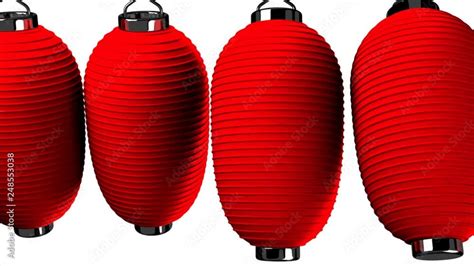 Vidéo Stock Red Paper Lantern On White Backgroundloop Able 3d Render