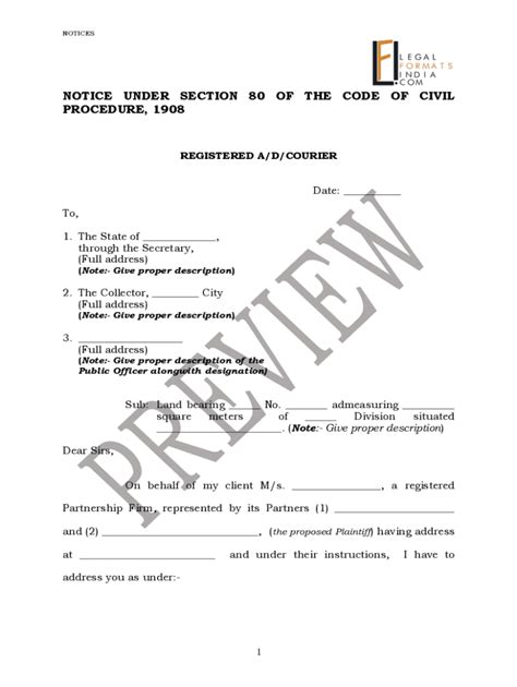 Fillable Online Notice Cpc Sample Doc Fax Email Print Pdffiller