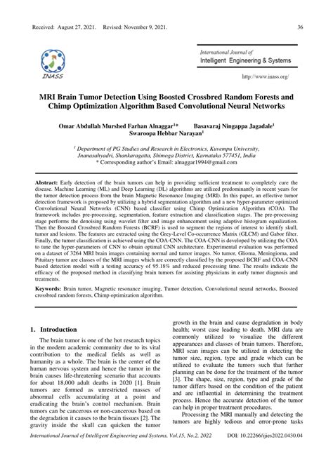 Pdf Mri Brain Tumor Detection Using Boosted Crossbred Random Forests
