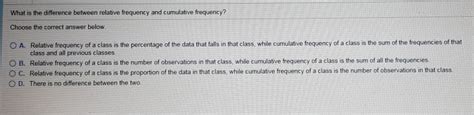Solved What Is The Difference Between Relative Frequency And