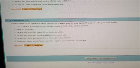 Solved E The Set Is Not A Vector Space Because It Is Not Chegg Com