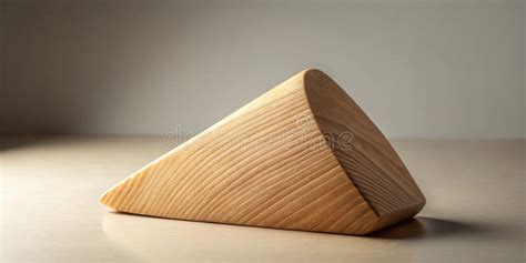 Wooden Triangular Prism On Light Surface Simple Geometric Shape Generative Ai Stock