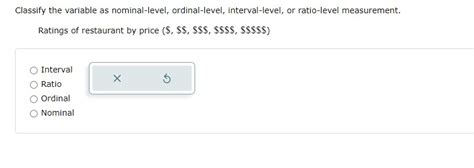 solved classify the variable as nominal level