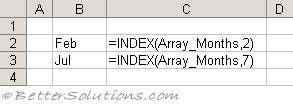 Excel Formulas Array Constants