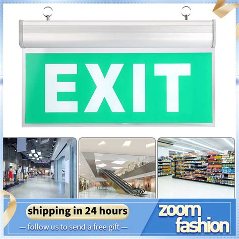 110 220V Acrylic 3W 12 LEDs Emergency Exit Sign Light Safety Indicator Lamp Shopee Singapore
