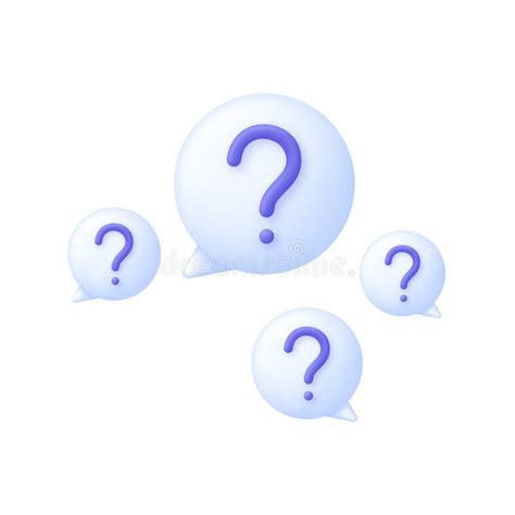 3d Question Mark On Speech Bubble Ask For A Help Sign Stock Vector