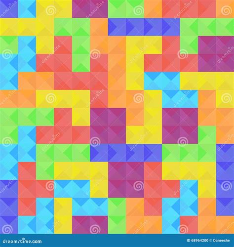 Seamless Pattern Of Tetris Game Elements Stock Vector Illustration Of Leisure Shape 68964200