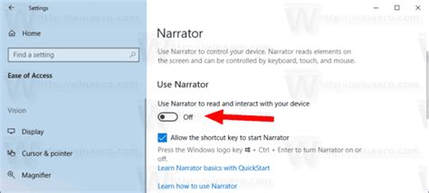 Disable Narrator Keyboard Shortcut In Windows 10