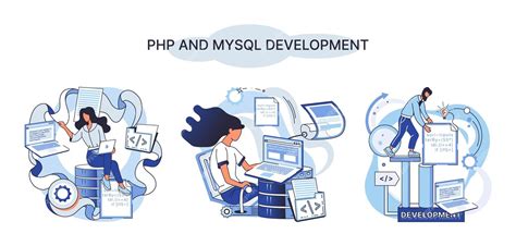 Premium Vector Php And Mysql Development Metaphor Software Website