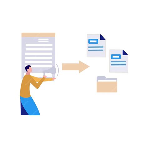 Premium Vector The Guy Is Announcing To Convert The Data Into A Text File And Folder