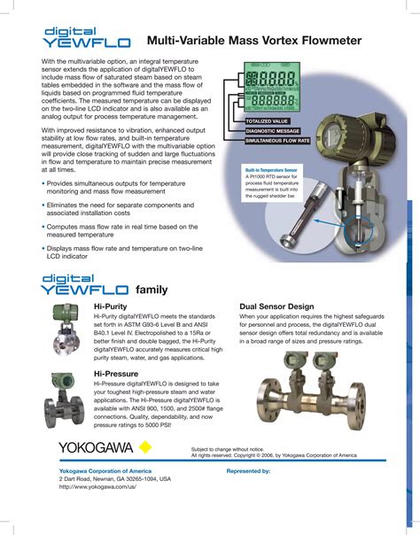 Yokogawa Digital Yewflow Vortex Flowmeters Pdf Internet Of Things