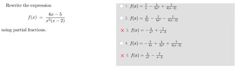 Solved Rewrite The Expression F X X2 X2 6x5 Using Partial Chegg Com