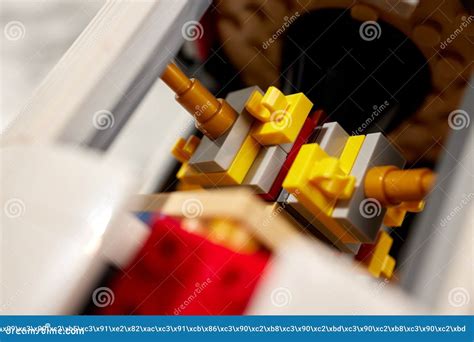 Assembling A Rocket Constructor Colored Plastic Small Blocks Stock Image Image Of Floor