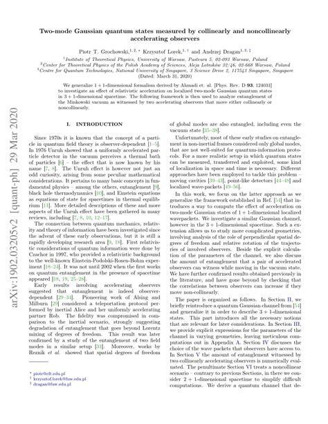 Pdf Two Mode Gaussian Quantum States Measured By Collinearly And